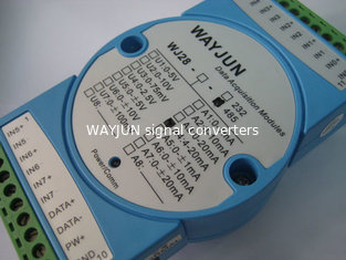 China WAYJUN 3000VDC isolation 8 channels 4-20mA/0-5V to RS485 analog I/O module blue AD Converters 24Bits DIN35 supplier