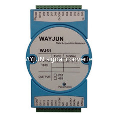 China WAYJUN WJ61 series 16-ch DI Isolated Digital Signal to RS485/232 Module,Slim-line plastic housing with integral 35mm DIN supplier