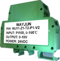 China WAYJUN 3000VDC isolation RTD PT100 temperature Signal Isolators(one in one out) Green DIN35 signal converter supplier