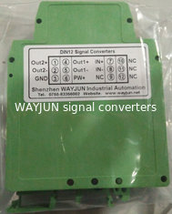 China 0-10V to 0-10V current isolation splitter WAYJUN 3000VDC  one in two out signal converter green DIN35 CE approved supplier